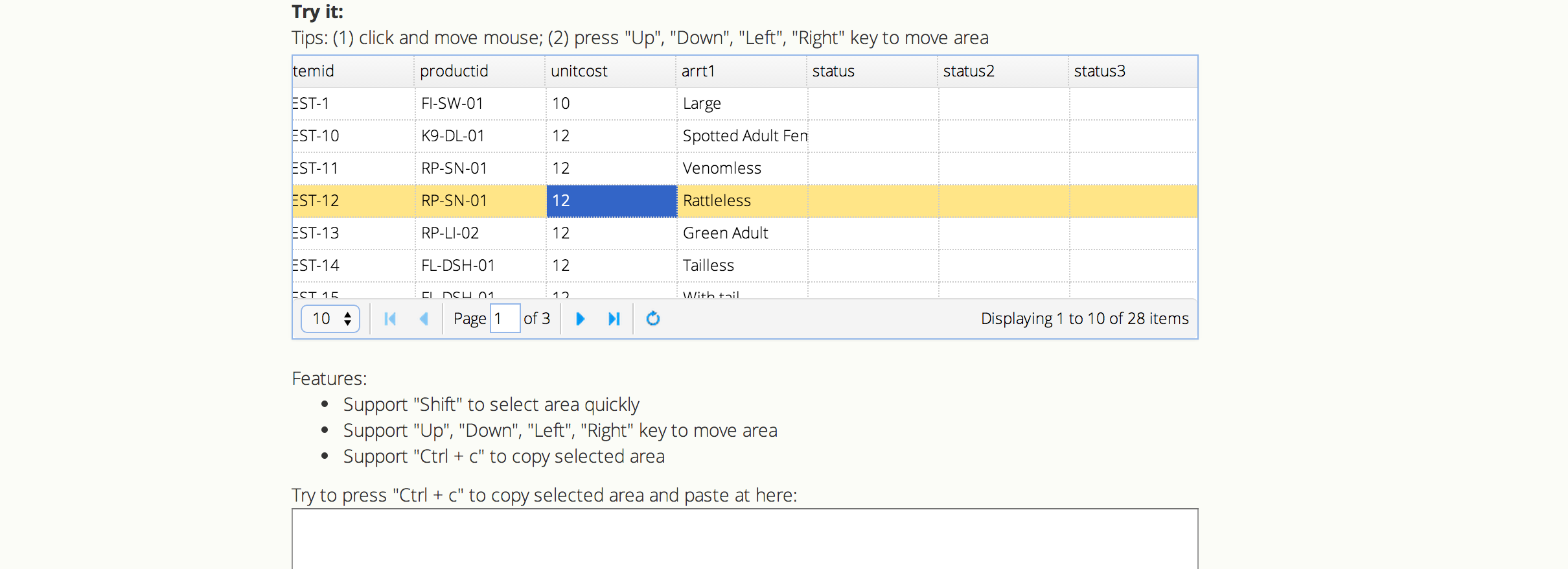 EasyUI Datagrid Region Select by leaui | CodeCanyon